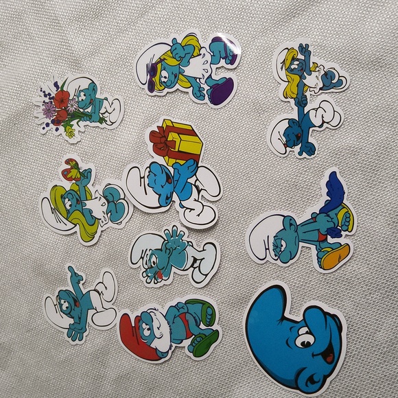 Other | Smurf Stickers Smurfette Papa Smurf Bundle 3 | Poshmark
